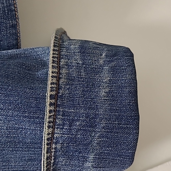 GAP | Jackets & Coats | Gap Collarless Stretch Demin Jean Jacket Pink Binding Silver Logo Button ...